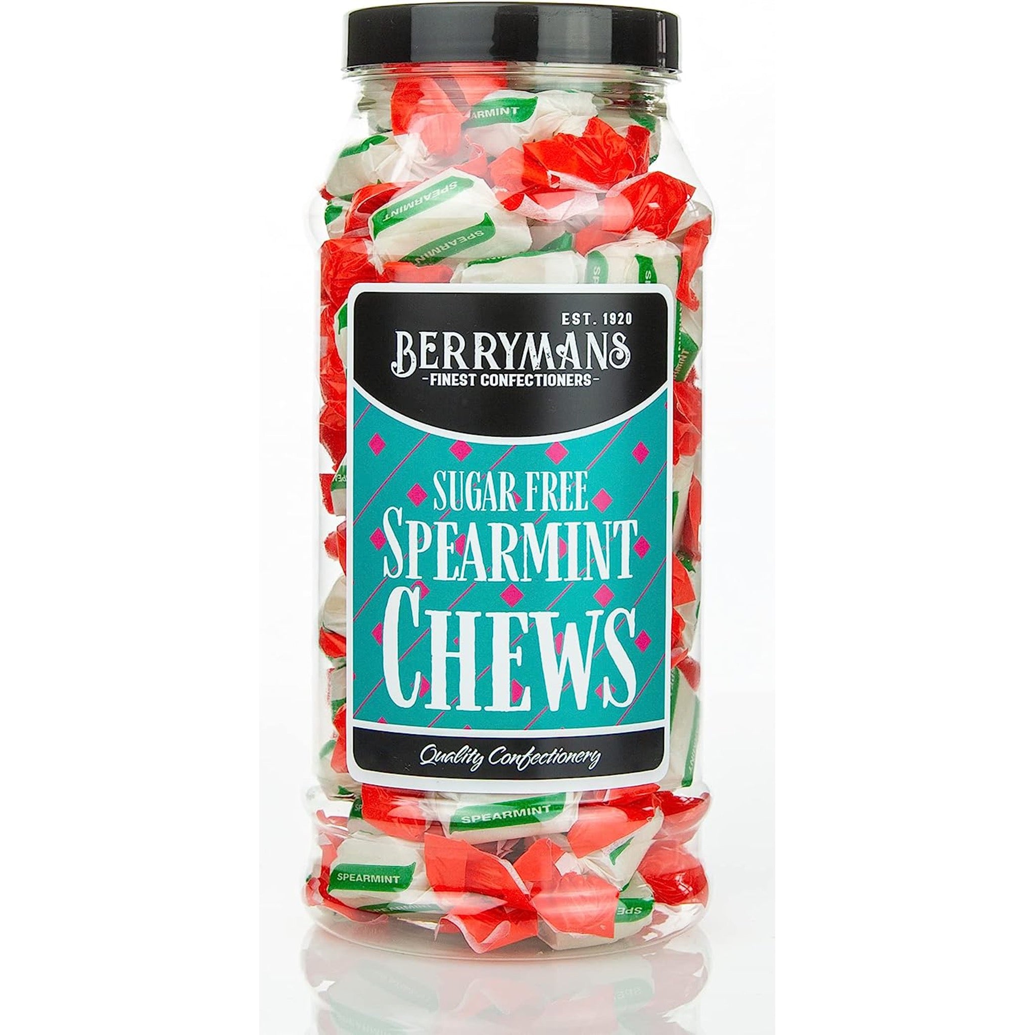 Sugar Free Spearmint Chews Sweet Jar | Berrymans Sweets